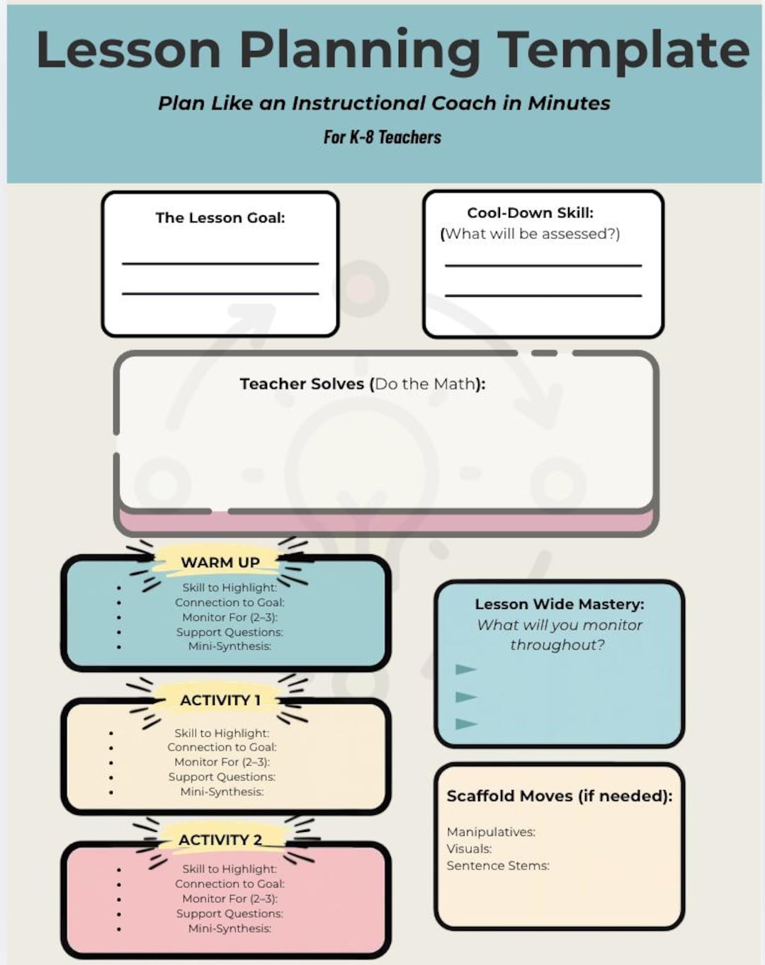 Canva Editable_ IM Lesson Internalization Planner (K–8) - Etsy
