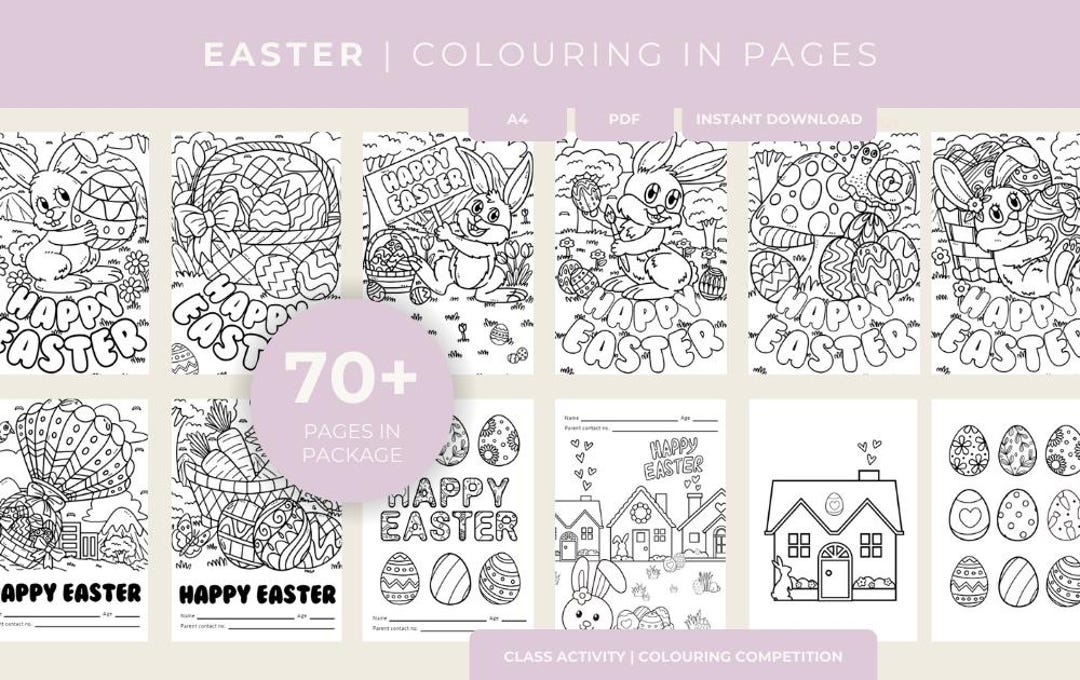 70+ Easter Colouring Package | Colouring Pages for Kids | Colouring ...