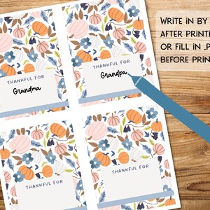 Fall Wedding & Family Dinner Printable Thanksgiving Blessings Place ...