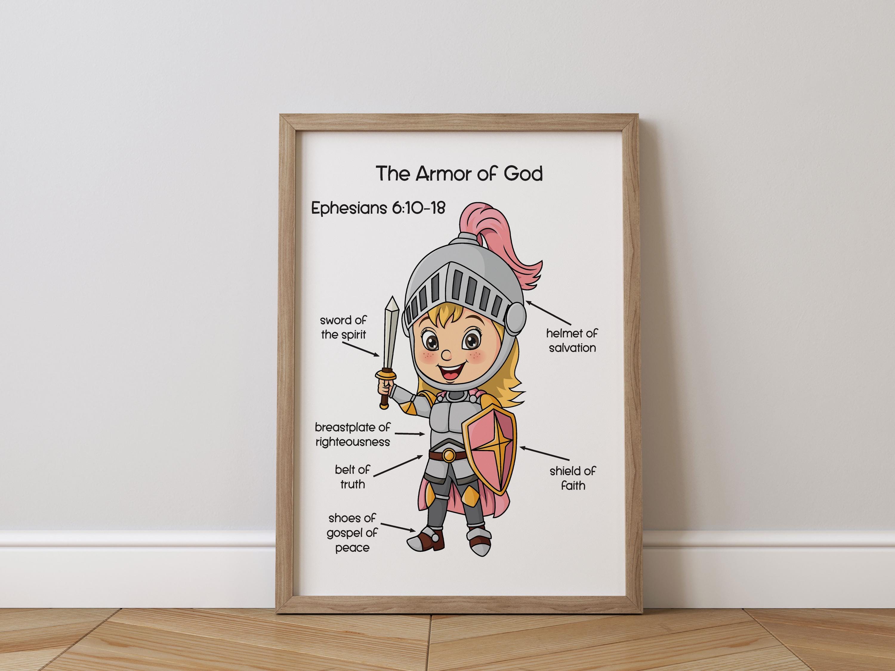 Girl Full Armor of God, DIGITAL PRINT, Ephesians 6, Bible Print, Jesus ...