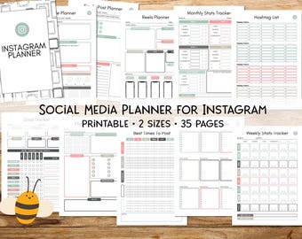 Printable Social Media Planner; Social Media; Instagram; Facebook ...