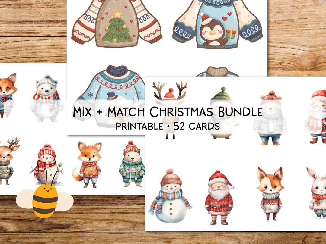 Printable Matching Christmas Bundle, Winter Activity for Kids, Toddler ...
