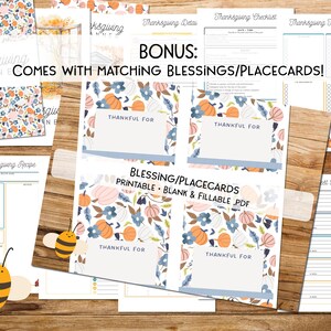 Printable Thanksgiving Planner Bundle Watercolor Fall Planning Kit ...