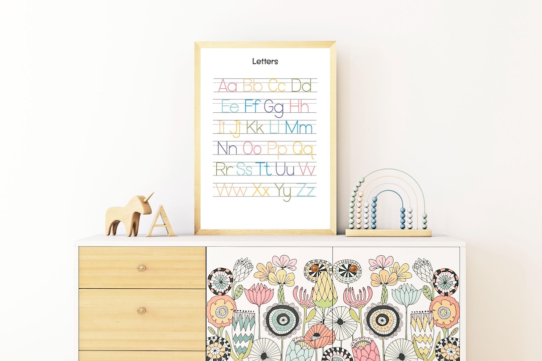 Rainbow Alphabet Posters ABC Printable Prints Kids Room Decor ...