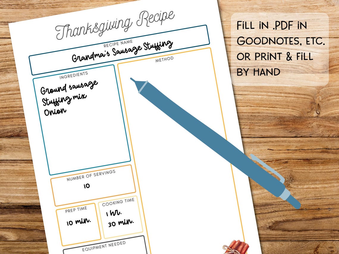 Printable Thanksgiving Planner Bundle Watercolor Fall Planning Kit ...