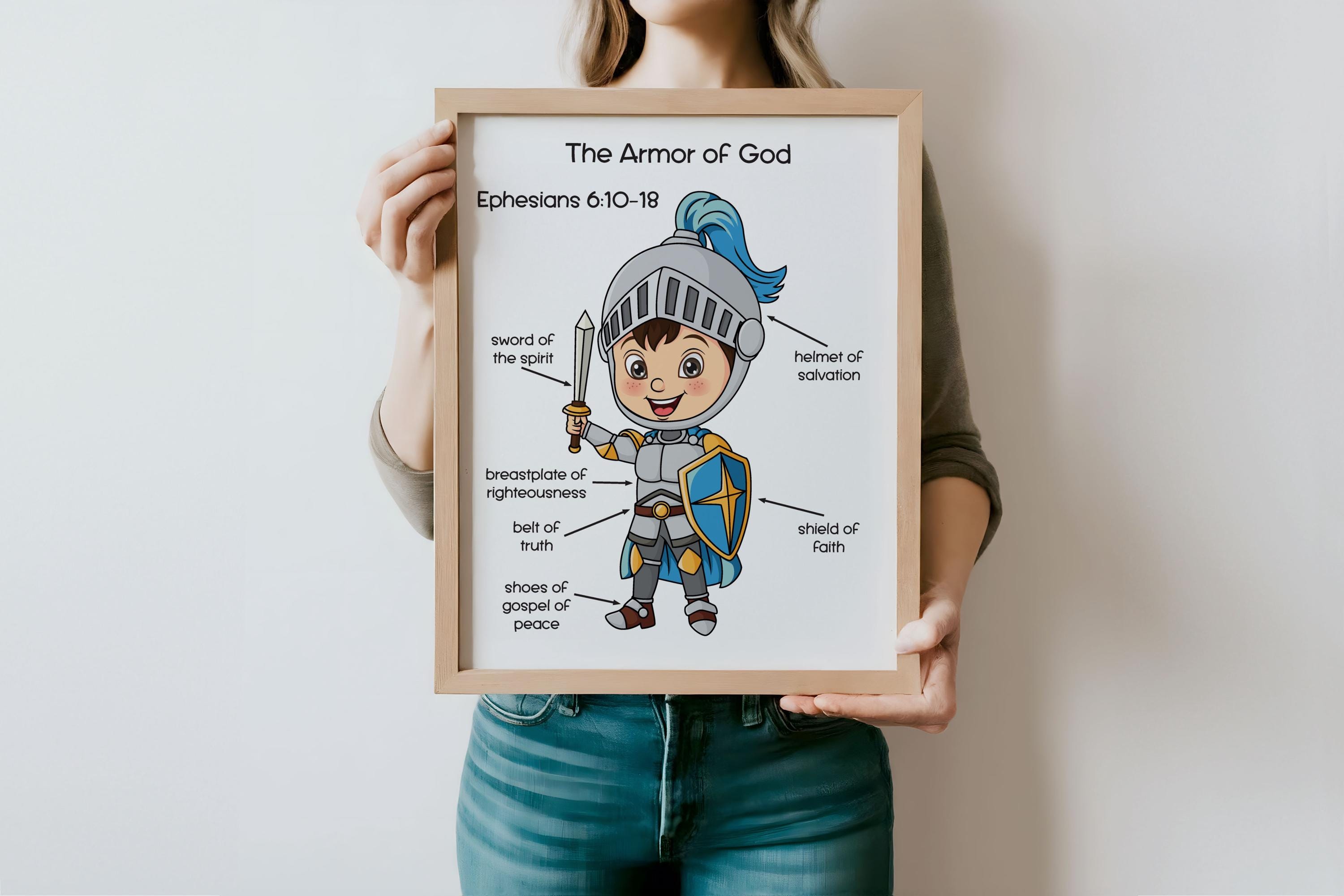 Boys Full Armor of God, DIGITAL PRINT, Ephesians 6, Bible Print, Jesus ...