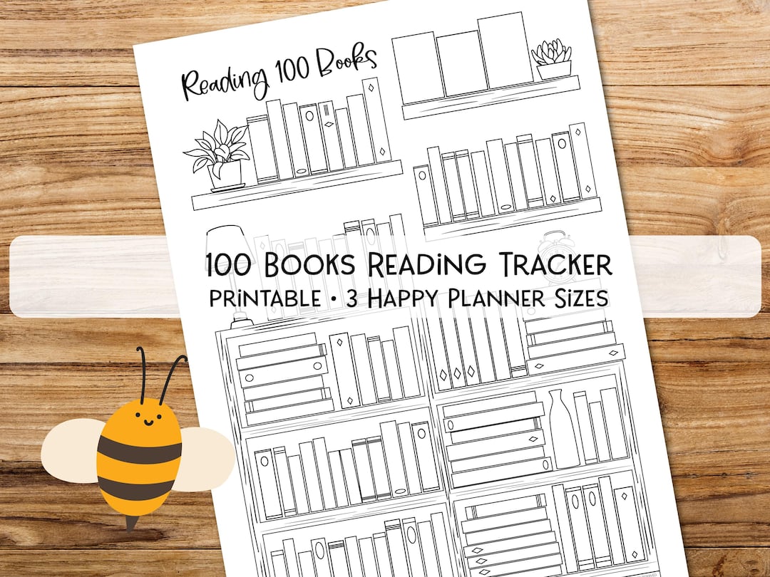 Printable 100-book Reading Challenge Tracker Color-your-own 3 Happy ...