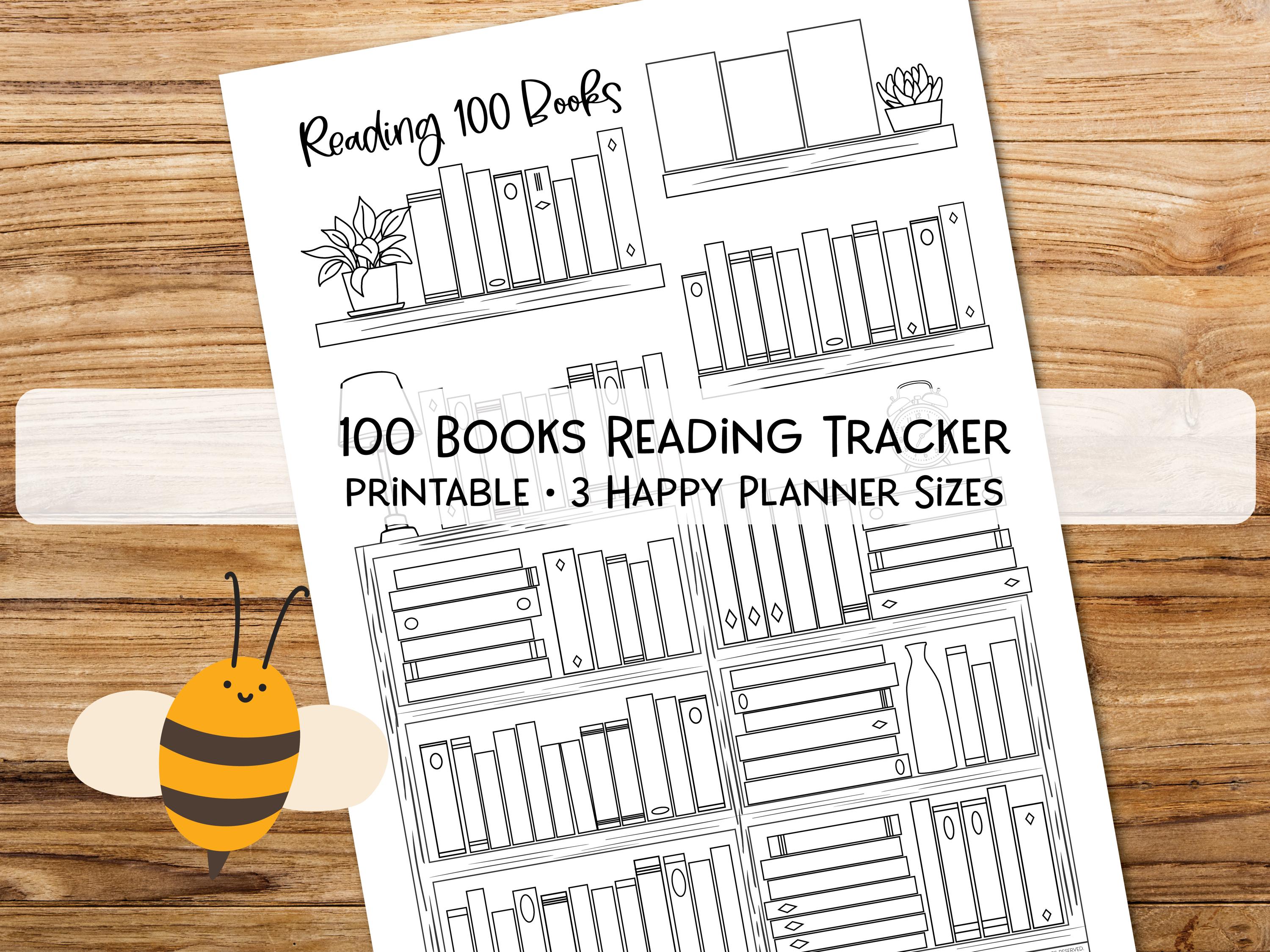 Printable 100-book Reading Challenge Tracker Color-your-own 3 Happy ...