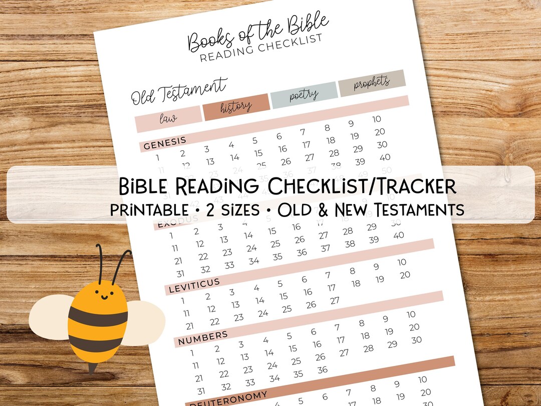 Books of the Bible Reading Plan Checklist for Bible Study for Kids ...