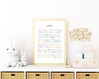 Rainbow Alphabet Posters ABC Printable Prints Kids Room Decor ...