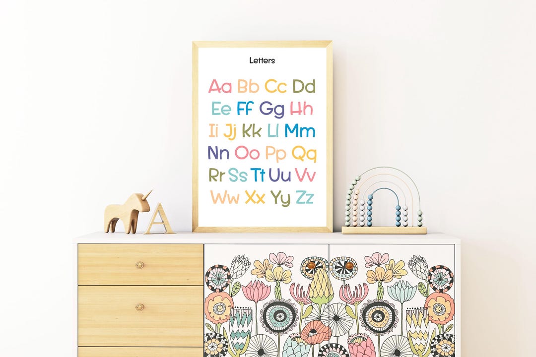 Rainbow Alphabet Posters ABC Printable Prints Kids Room Decor ...