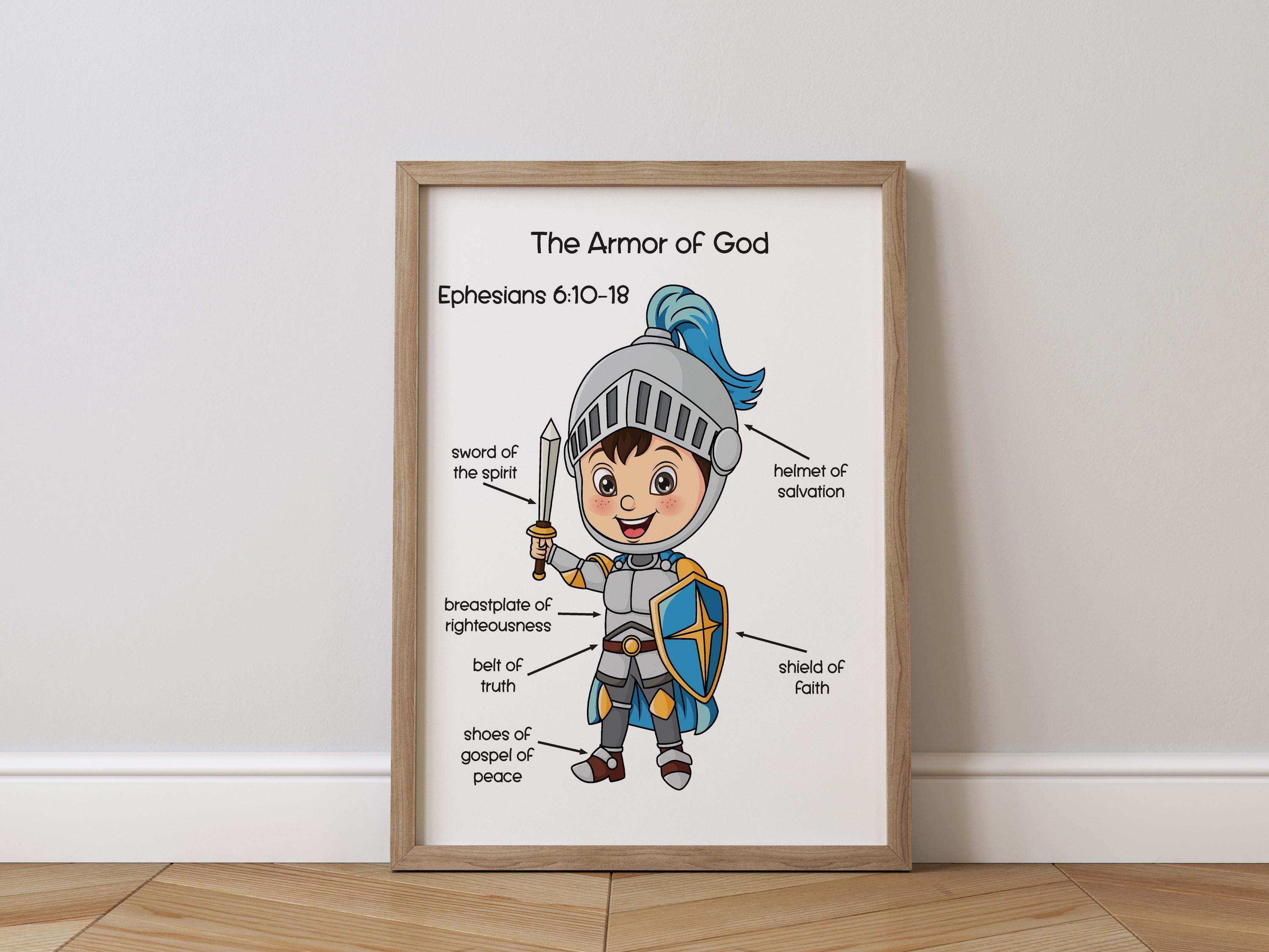 Boys Full Armor of God, DIGITAL PRINT, Ephesians 6, Bible Print, Jesus ...