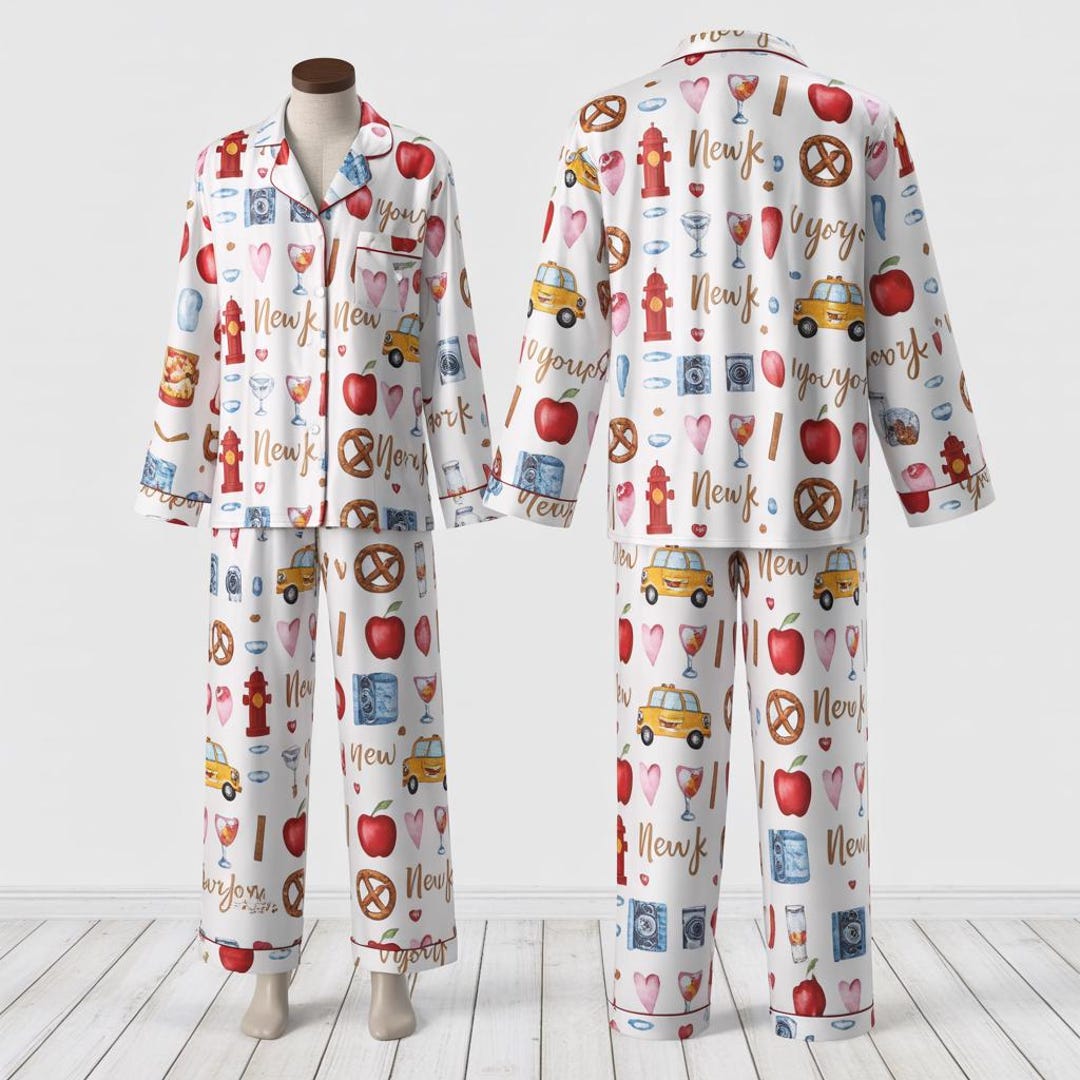 New York City Pajamas Set, New York Pajamas, New York Girls Trip Set ...
