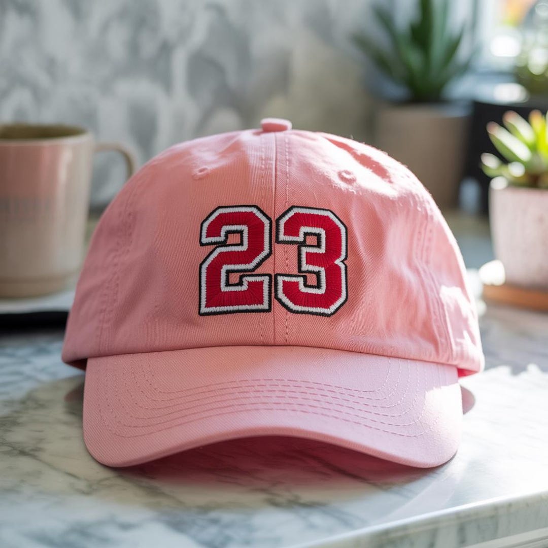 Varsity Number 23 Embroidered Hat – Bold Red Sports Cap With Black and ...
