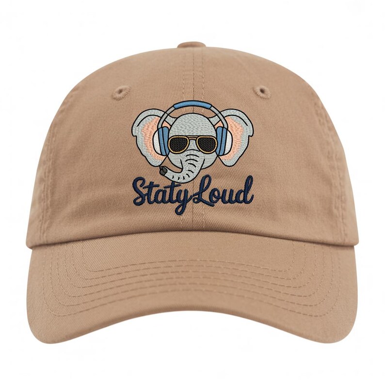 Elephant Hat With Headphones – 'stay Loud' Embroidered Cap, Fun Casual ...