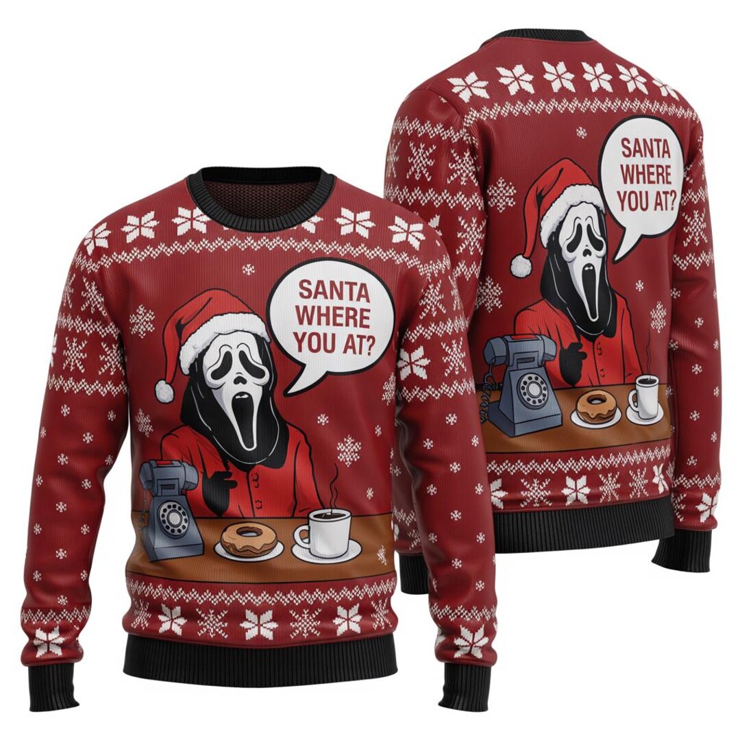 Scream Ghostface Horror Christmas Ugly Sweater - Etsy