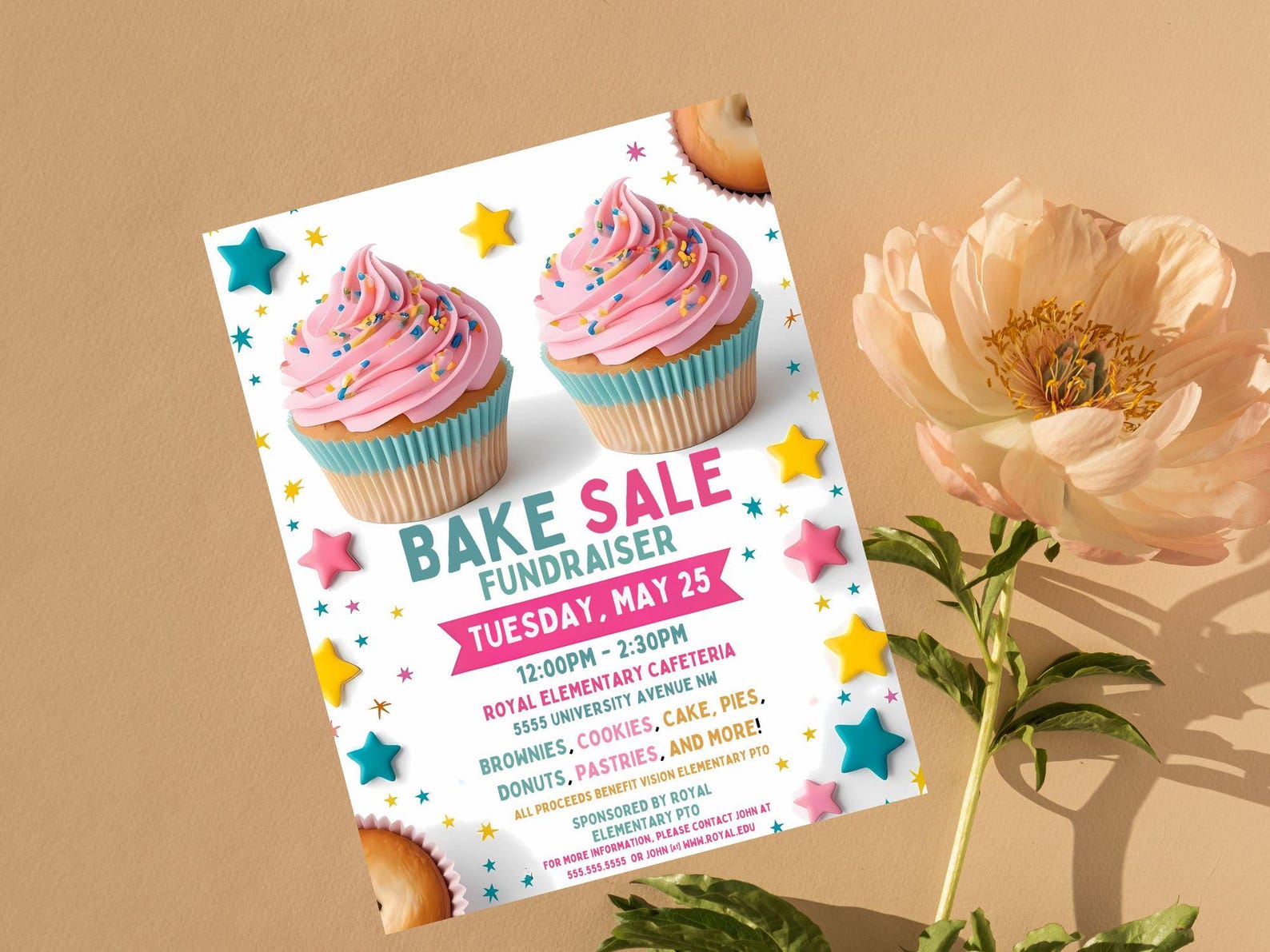 EDITABLE Bake Sale Flyer, Printable PTA, PTO Flyer, School Family ...
