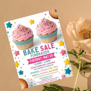 EDITABLE Bake Sale Flyer, Printable PTA, PTO Flyer, School Family ...