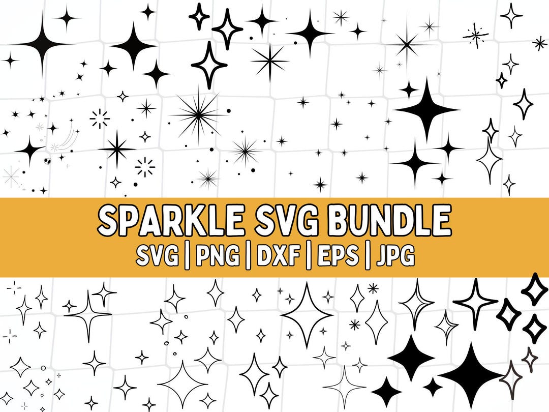 Sparkle SVG Bundle, Sparkle PNG Bundle, Sparkle Clipart, Sparkle Star SVG Cut Files for Cricut ...