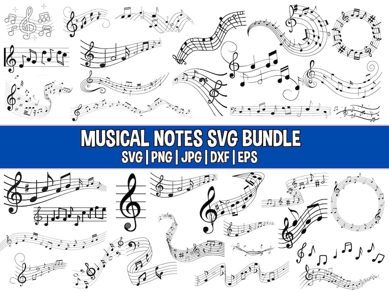 Music Notes SVG: Treble Clef, Vector Cut Files (digital Download) - Etsy