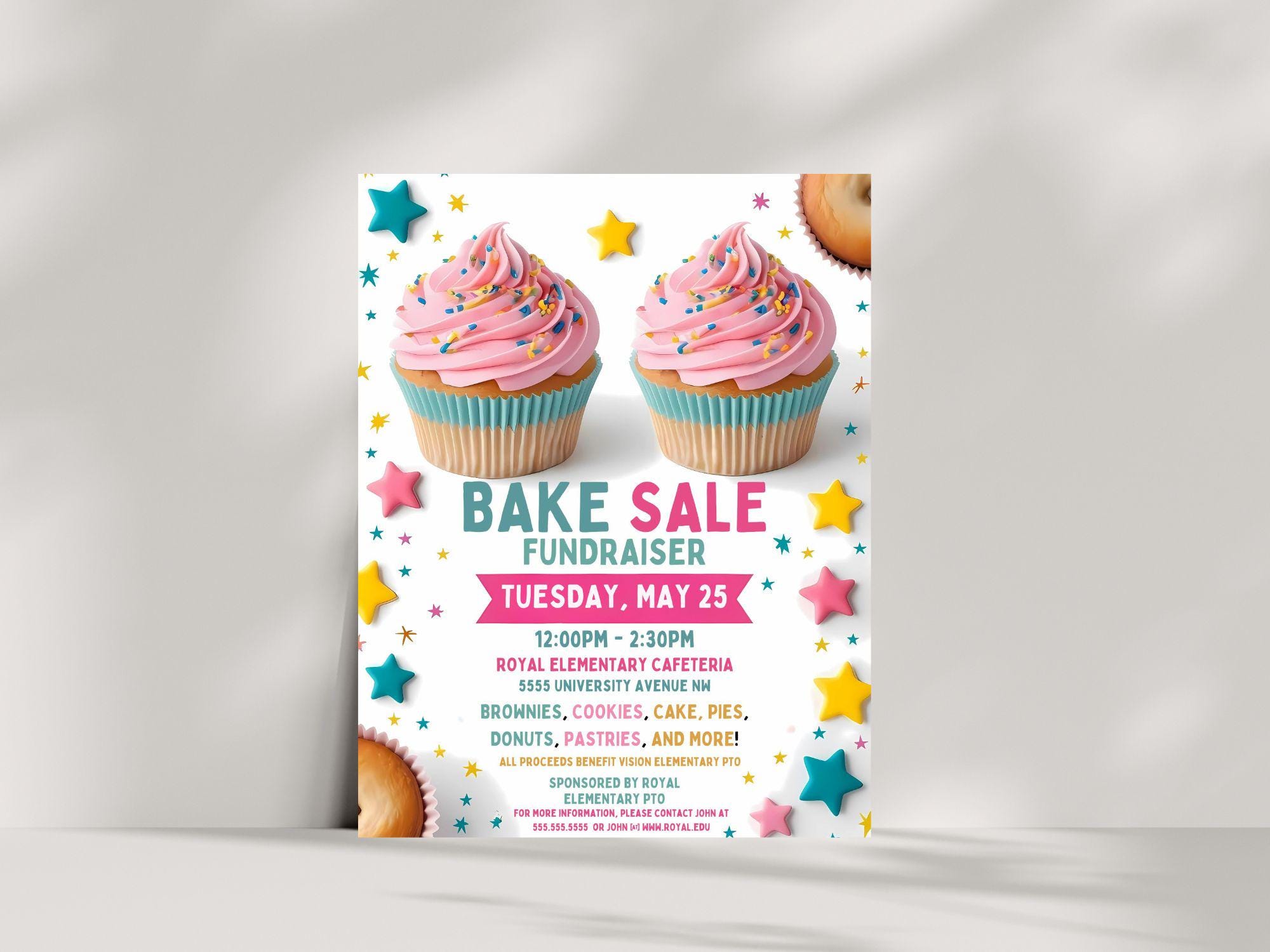 EDITABLE Bake Sale Flyer, Printable PTA, PTO Flyer, School Family ...