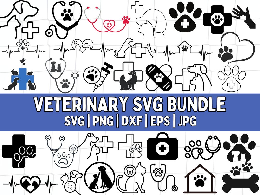 Veterinarian SVG Bundle: Pet Doctor, Dog, Cat, Animals (digital Files ...