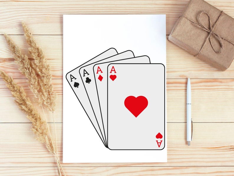 Playing Cards SVG Bundle: Aces, Royal Flush Clip Art (digital Download ...