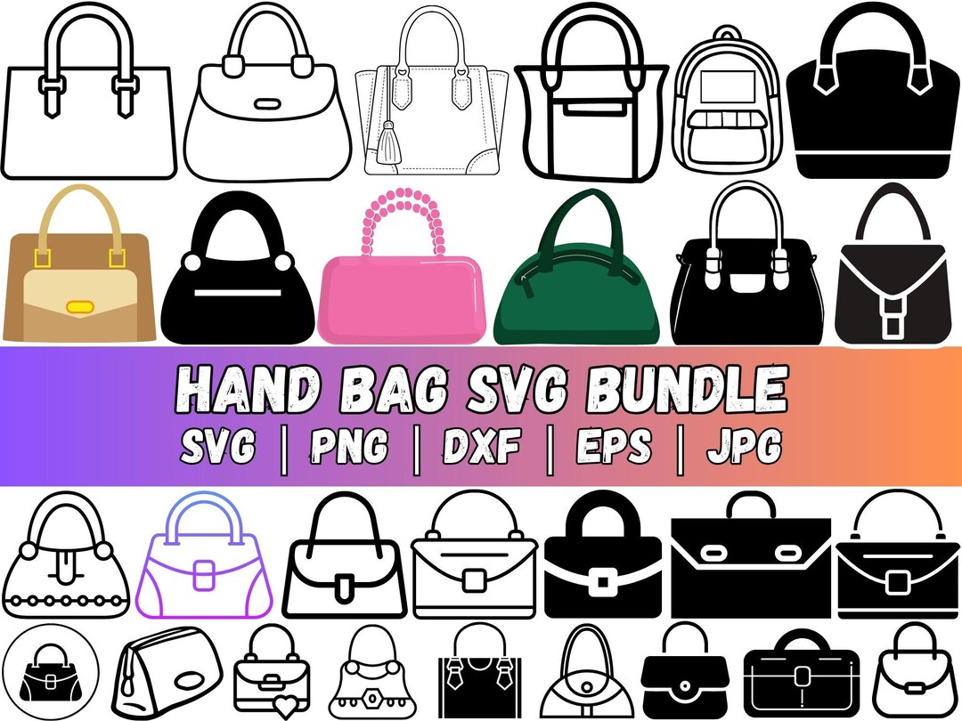 Handbag SVG Bundle: Purse Clipart, Cricut Cut Files (digital Download ...