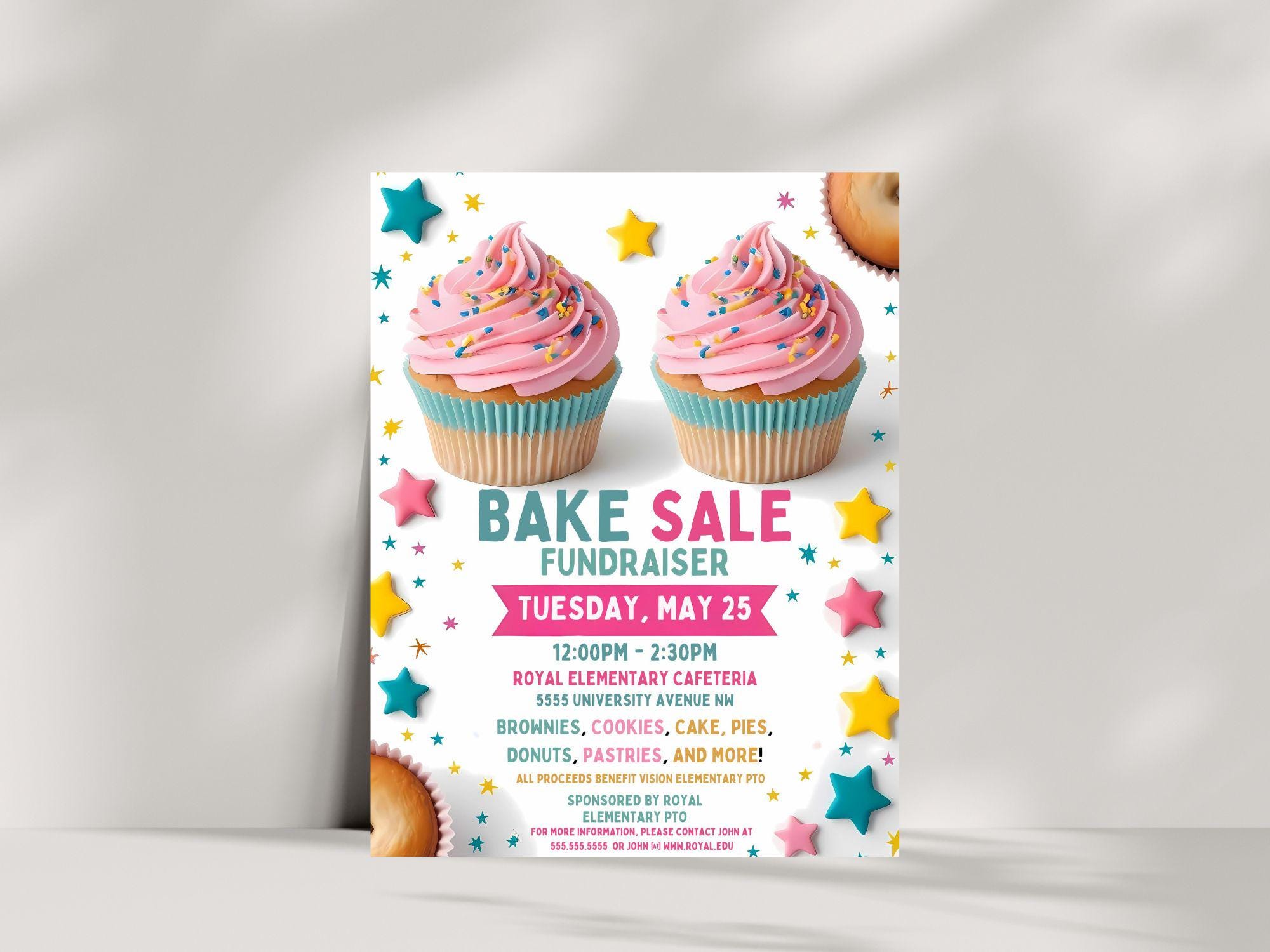 EDITABLE Bake Sale Flyer, Printable PTA, PTO Flyer, School Family ...