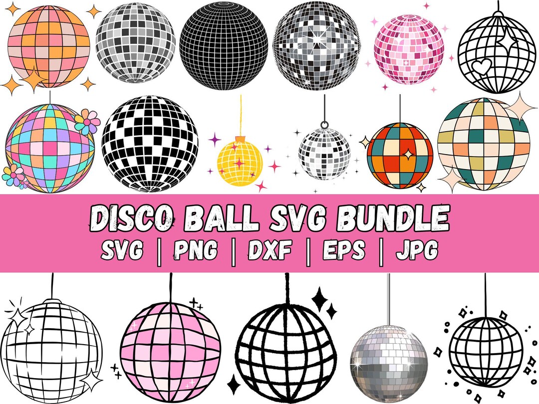 Retro Disco Ball SVG Bundle: Groovy Clipart (digital Files) - Etsy