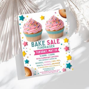 EDITABLE Bake Sale Flyer, Printable PTA, PTO Flyer, School Family ...
