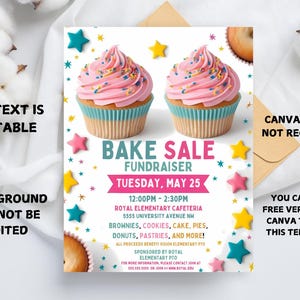 EDITABLE Bake Sale Flyer, Printable PTA, PTO Flyer, School Family ...