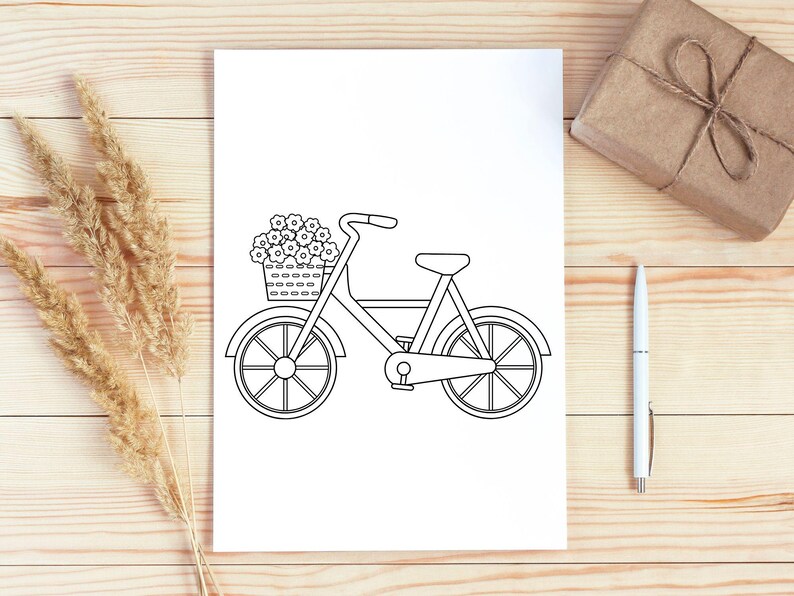Floral fiets SVG-bundel: Retro fiets silhouet gesneden bestanden ...