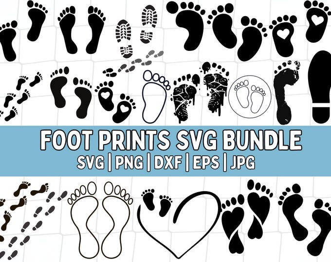 Footprints SVG Bundle, Foot Prints Png Bundle, Baby Feet SVG, Baby ...