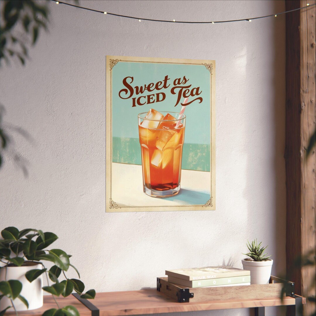 Vintage Sweet Iced Tea Poster, Retro Kitchen Art, Home Decor, Summer ...