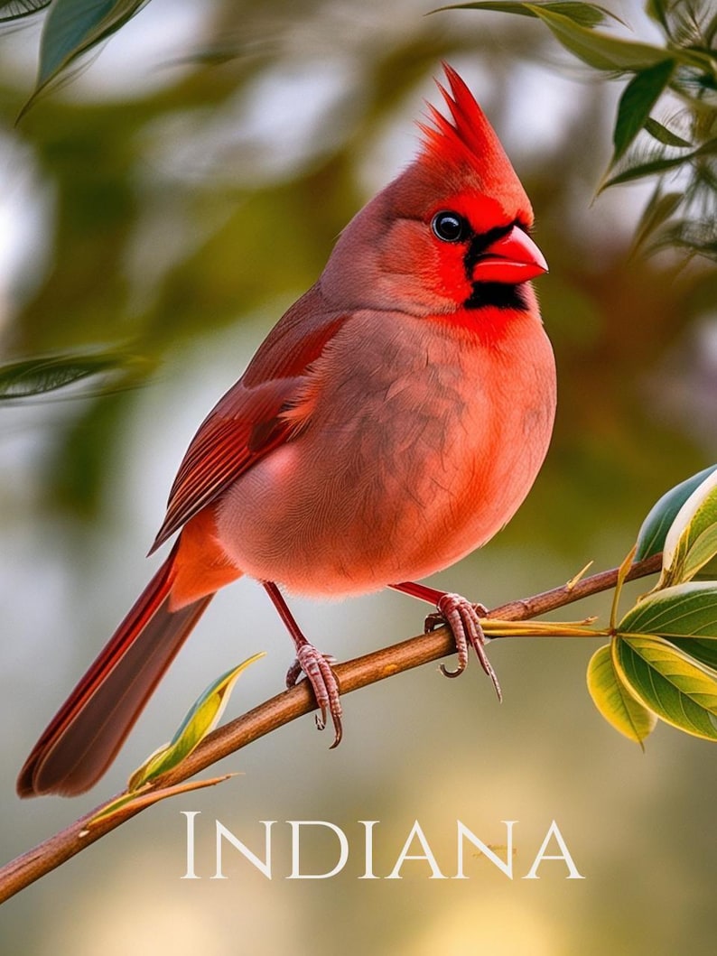 Indiana Northern Cardinal State Bird - Etsy