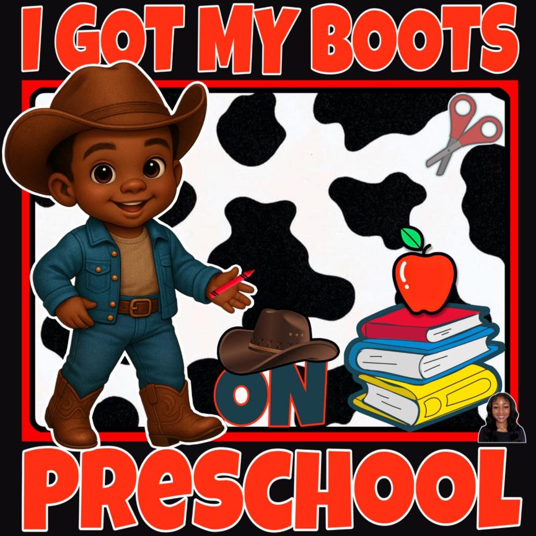 Cowboy Preschool PNG: Western Back to School Digital Design - Etsy