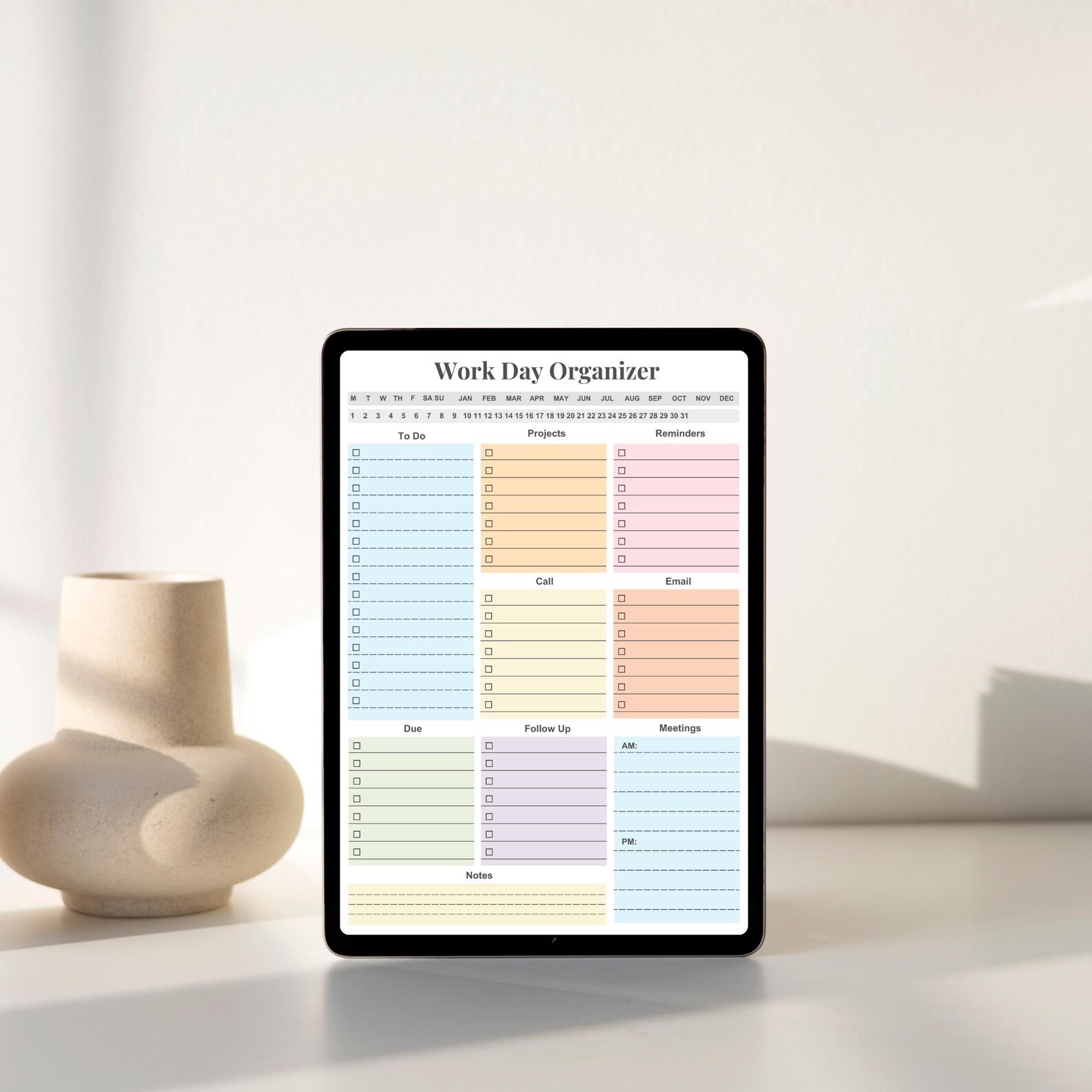 Work Day Organizer, Work Schedule Planner, Daily To-do List, Daily ...