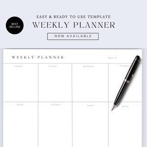 Landscape Hourly Weekly Schedule, Digital Time Blocking Template ...