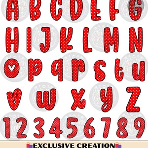 Valentines Fonts Png Bundle, 4 PNG Valentine Alphabet, Valentine Doodle ...