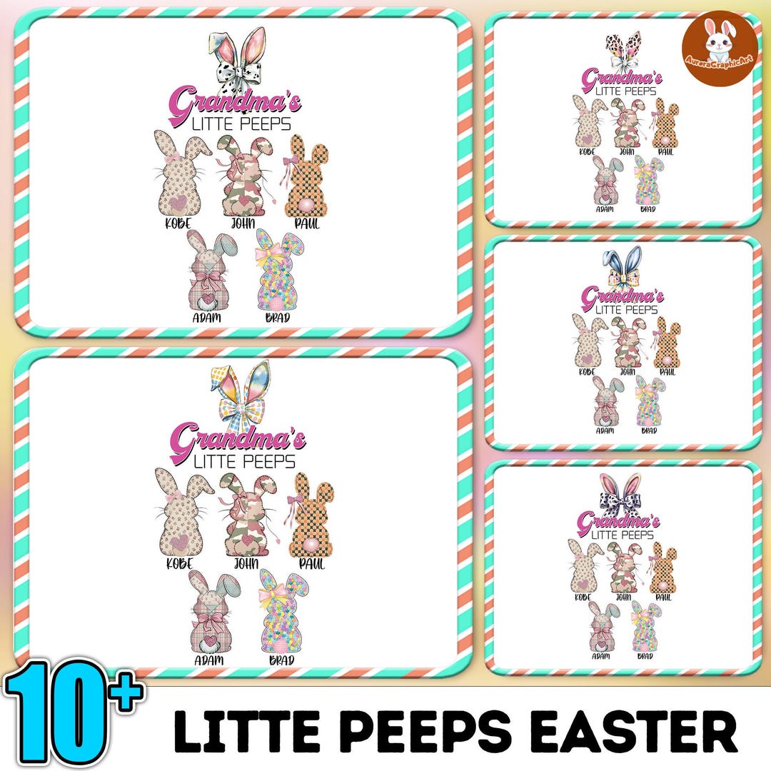 10+ Personalized Litte Peeps Easter PNG Bundle, Custom Easter Peeps Png ...