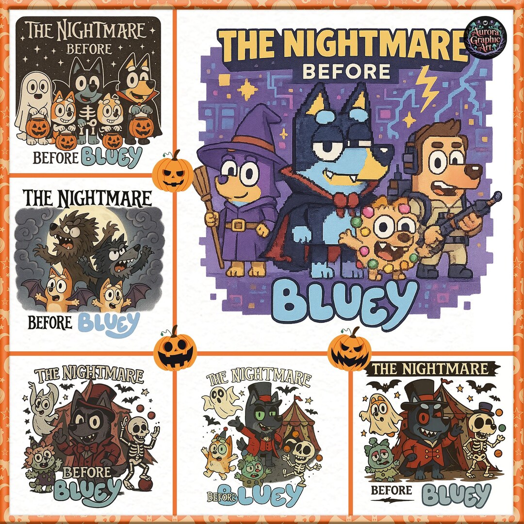 20+ Bluey Png Bundle, Bluey and Friends Png, Horror Halloween Png, the ...
