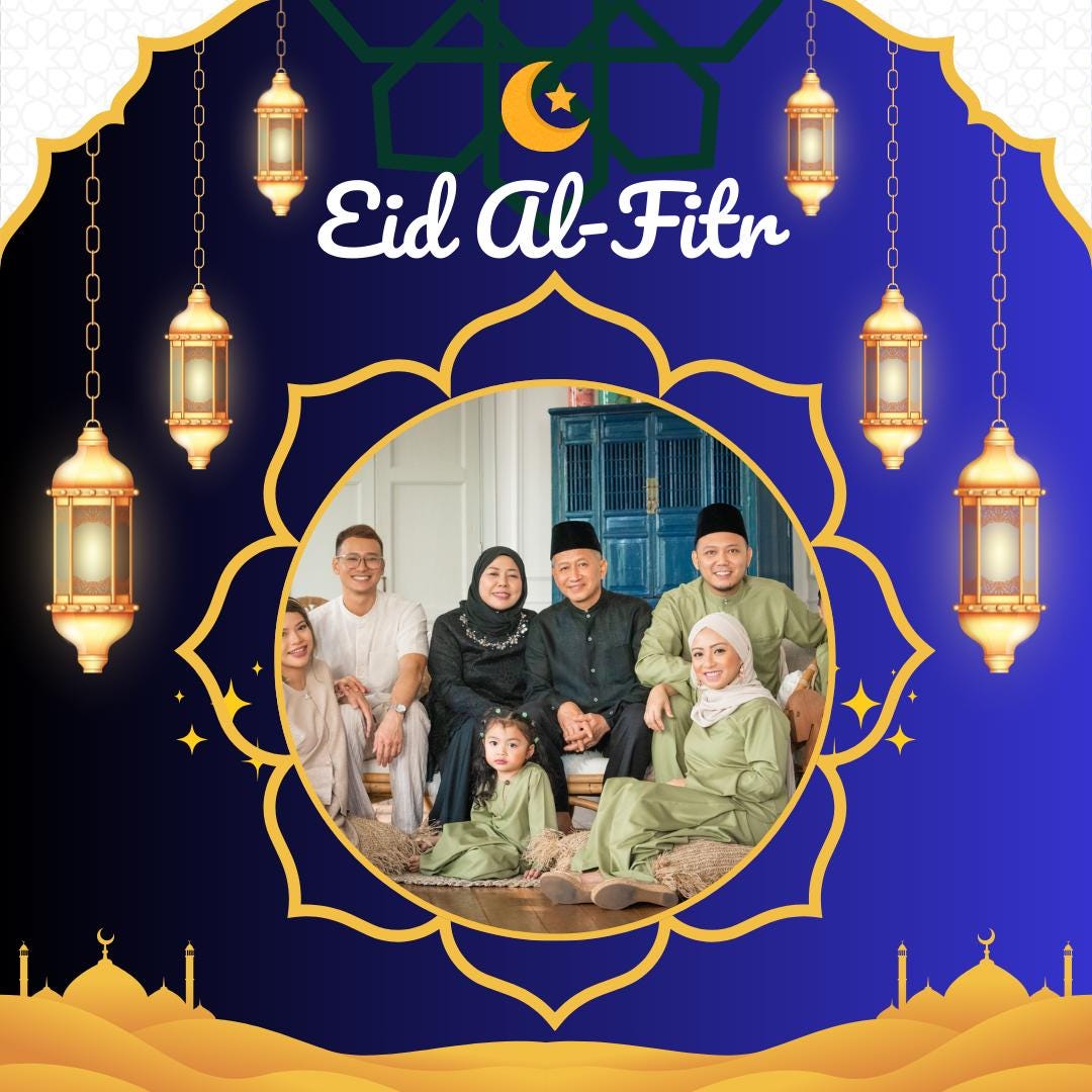 HARI RAYA AIDILFITRI Template | Instagram Post | Raya Wishes Printable ...
