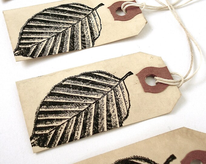 Leaf Tags - Fall Autumn Leaves Gift Tags - Tea Stained Tags ...