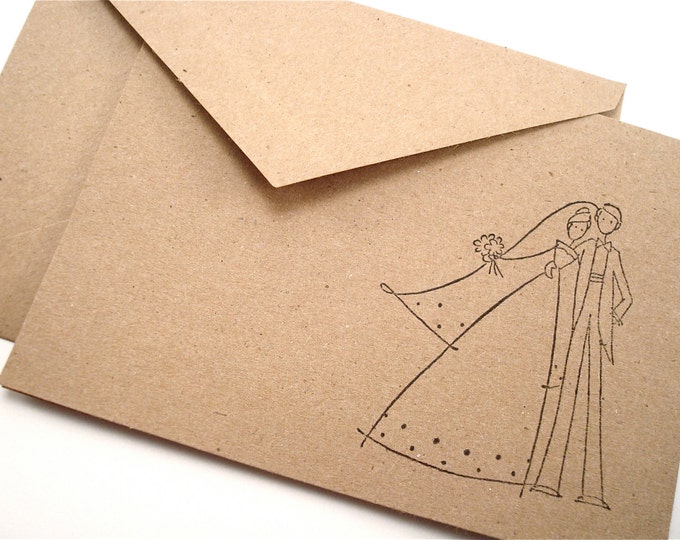 Wedding Couple Note Cards - Invitations - Blank Stationery - Thank You ...