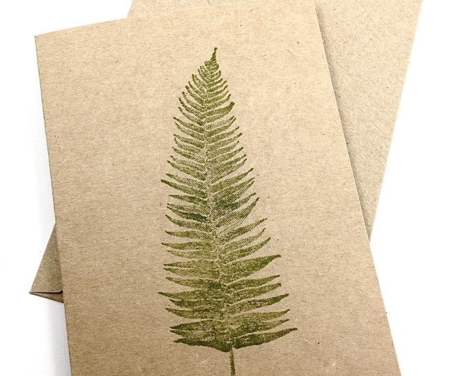Fern Note Cards - Woodland - Blank Stationery - Kraft Paper - Etsy