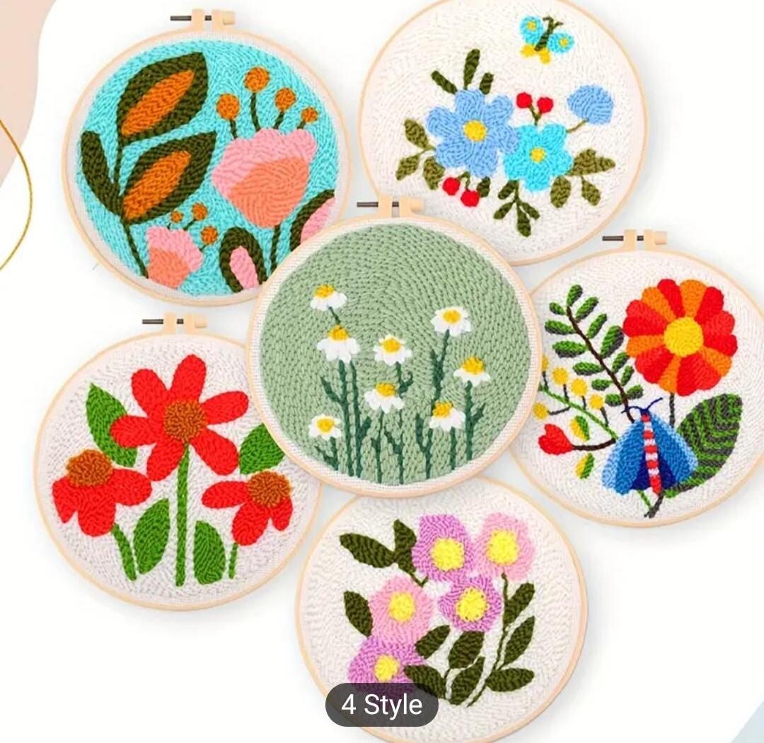 DIY Punch Needle Kit With Yarn – Tufting Starter Kit for Beginners ...