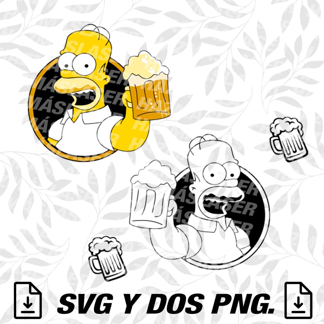 Cerveza Homero Simpson Vectorizado, Homer Simpson Beer - Etsy México