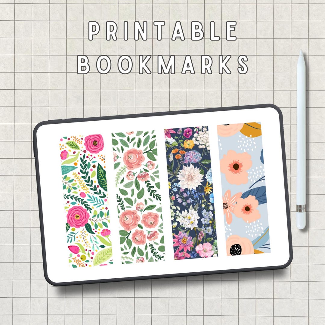 Printable Digital Bookmarks - Etsy