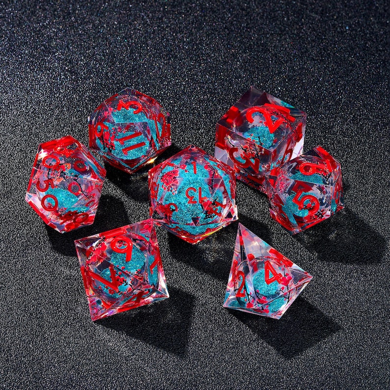 Zestaw kości do gry White Plum Blossom Liquid Core: żywiczne ...